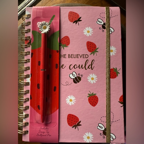 Nicole Miller | Office | Nicole Miller Pink Strawberry Notebook With ...